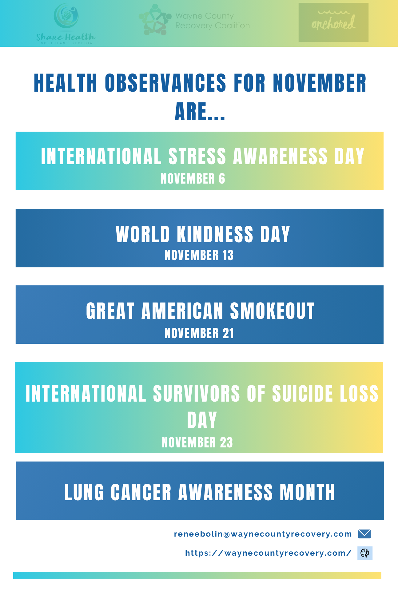 Health Observances – Wayne County Recovery Coalition